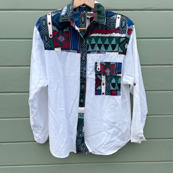 Vintage | Tops | Vintage M Tapestry Southwestern Western Shirt | Poshmark